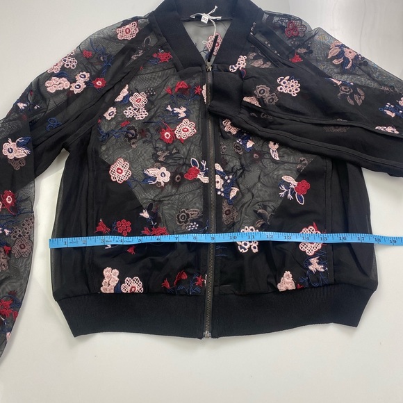 Lucy Paris | Jackets & Coats | Lucy Paris Sheer Red And Black Flower ...